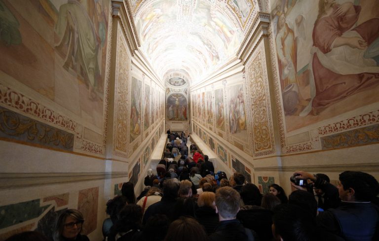 Pilgrims say bare marble of ‘Holy Stairs’ brings them closer to Christ