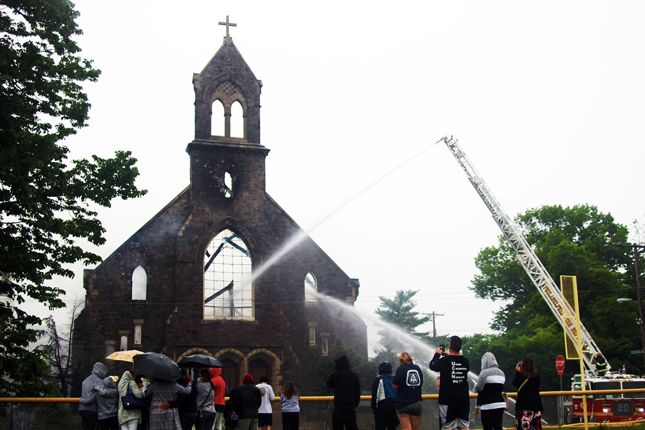 Officials say arson caused fire that destroyed landmark Catholic church