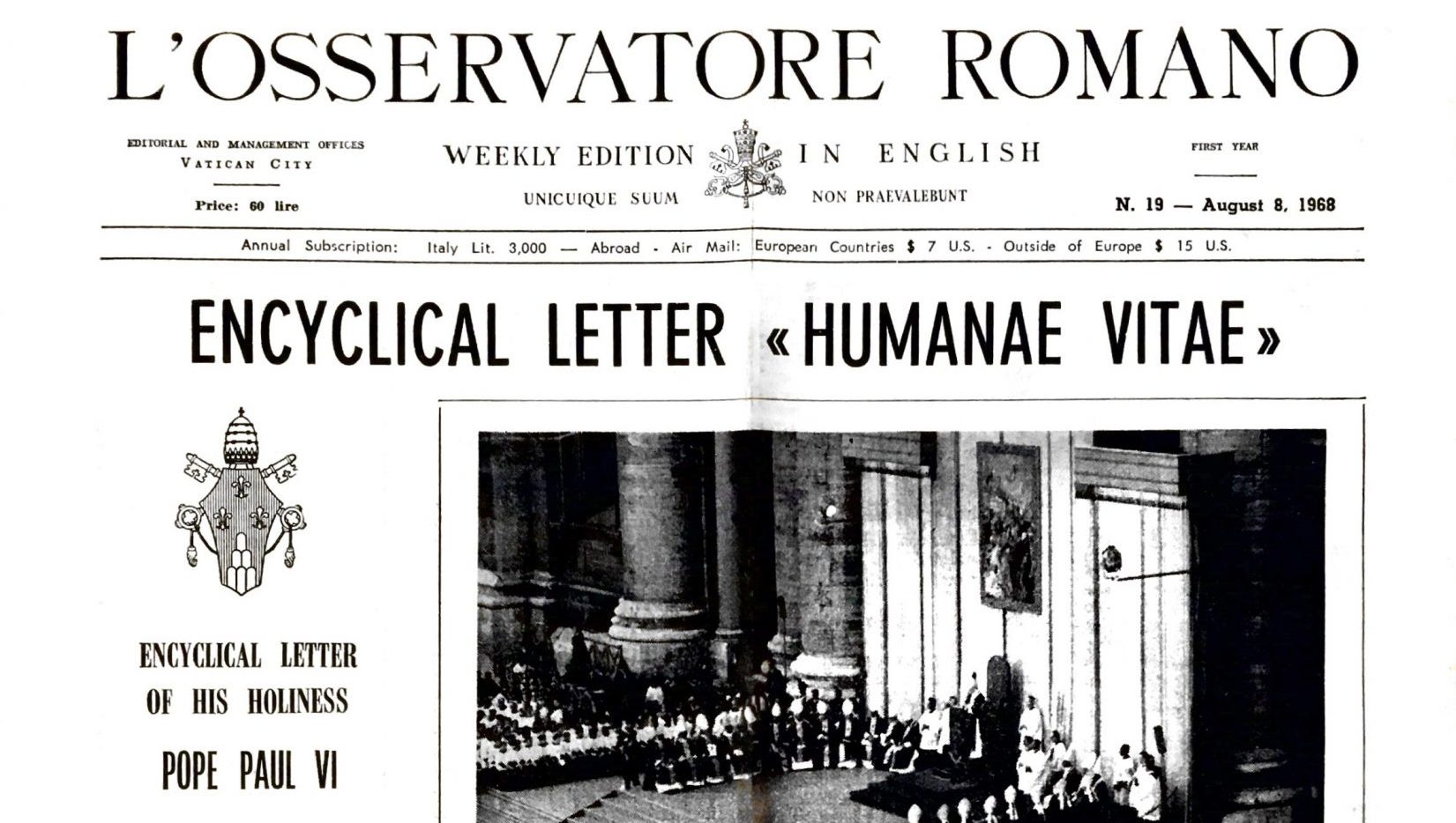 Academy's foray into 'Humanae Vitae' row a new act in an old story ...