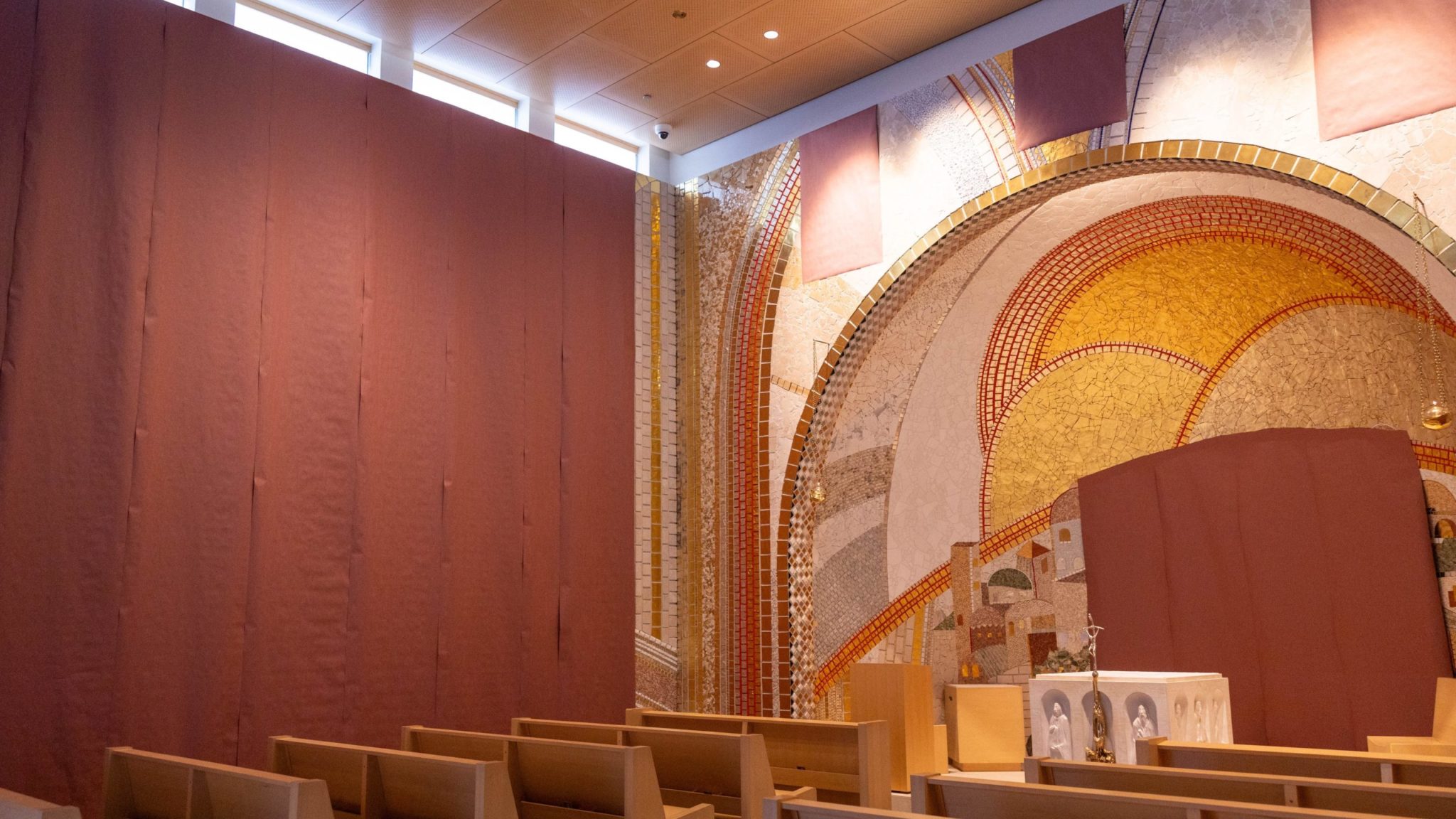 Knights of Columbus cover Rupnik mosaics in Washington shrine