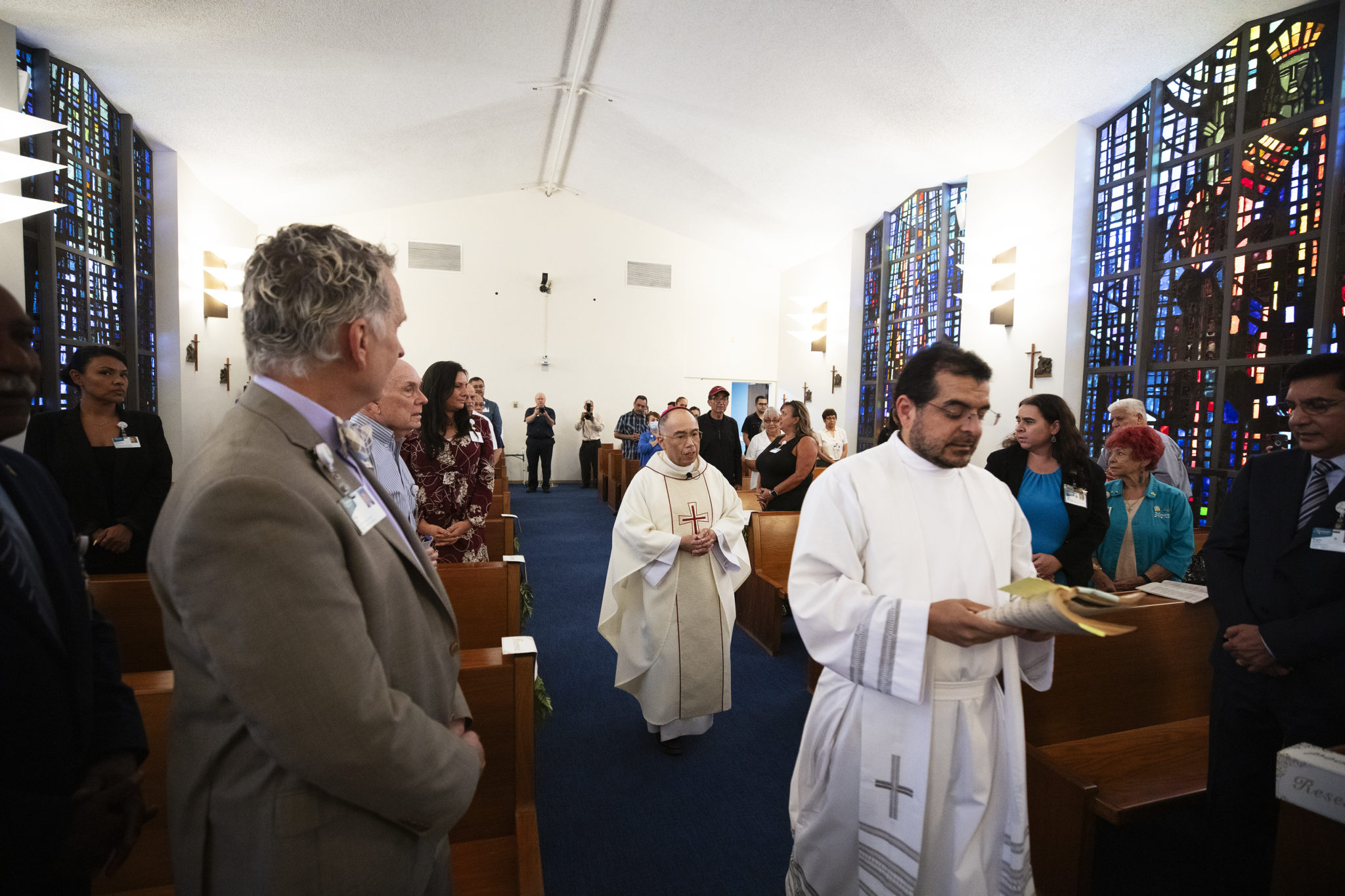 LA Auxiliary Bishop Brian Nunes visits Queen of the Valley hospital